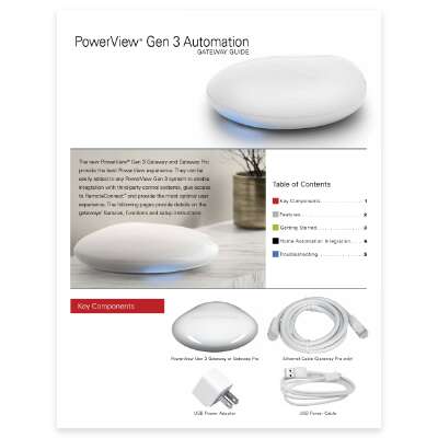 PowerView Gen 3 Manuals